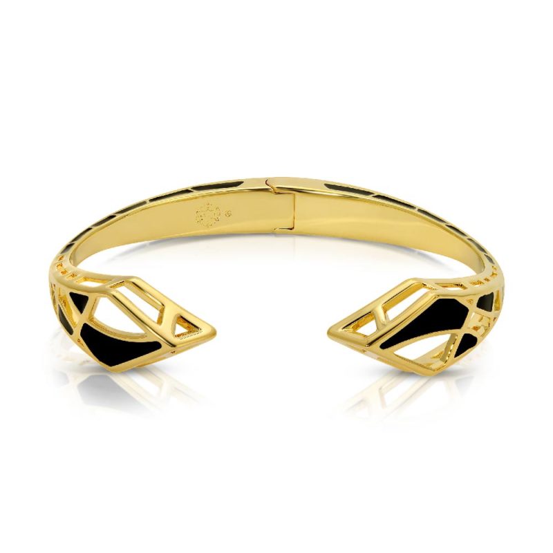 ARY D'PO • Enamel on Gold Hinged Cuff Bracelet Dream