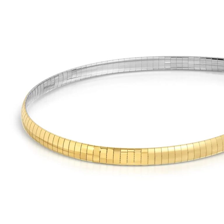 ARY D'PO • Omega Duo Reversible Necklace in 14K Yellow & White Gold